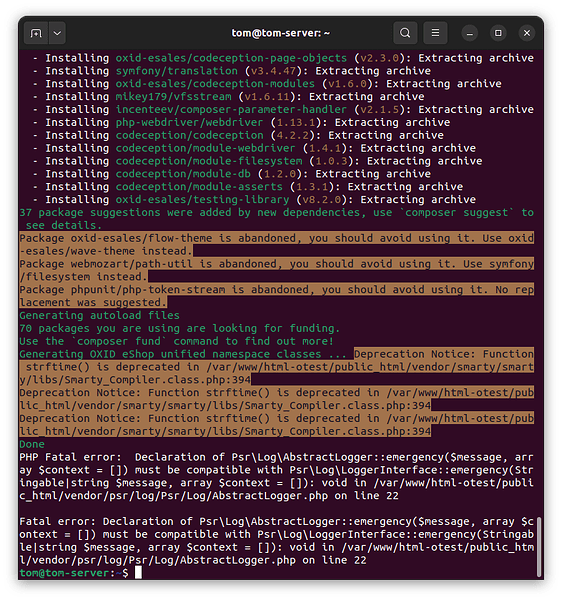 Unable to install eshop via Composer - OXID Forum