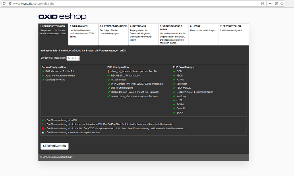 Fehler PHP 7.4 - allow_url_fopen und fsockopen auf Port 80 - OXID Forum